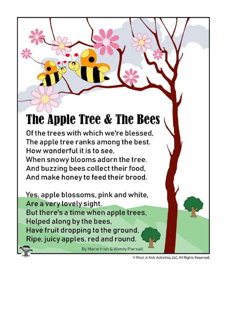 The Apple Tree & The Bees Poem For Kids - Woo! Jr. Kids Activities ...