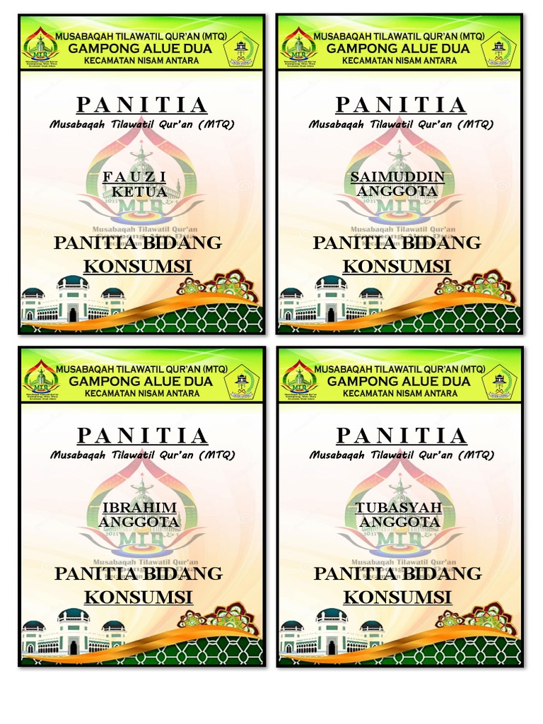 Bed Panitia | PDF