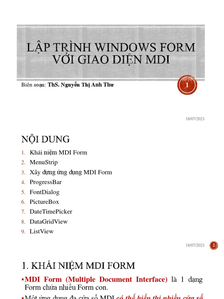 5 Lap Trinh Windows Form Voi Giao Dien MDI | PDF
