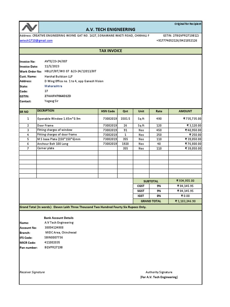 007 Harshal Buildcon LLP 11.05.2023 | PDF | Economies | Payments