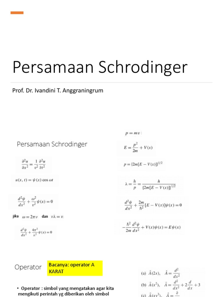 Bab 3-Persamaan Schrodinger | PDF