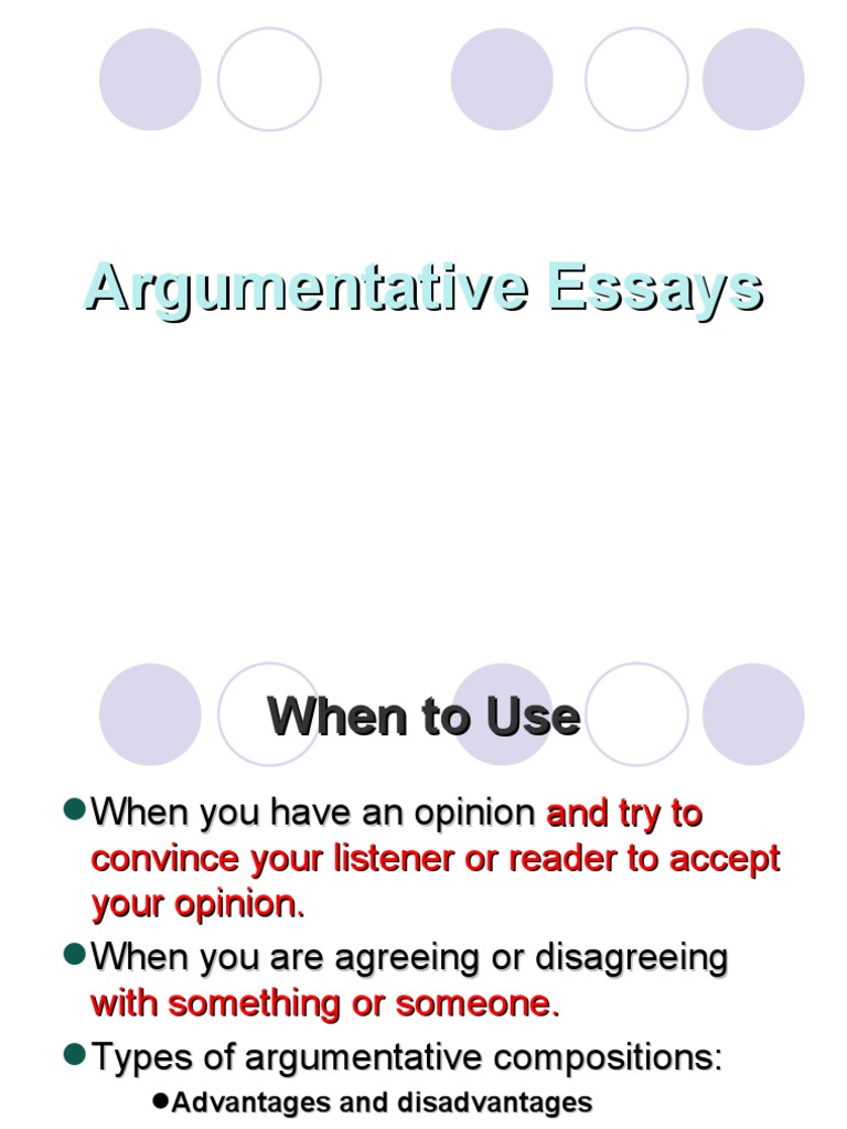 Argumentative Essay Guideline Pdf Essays Argument