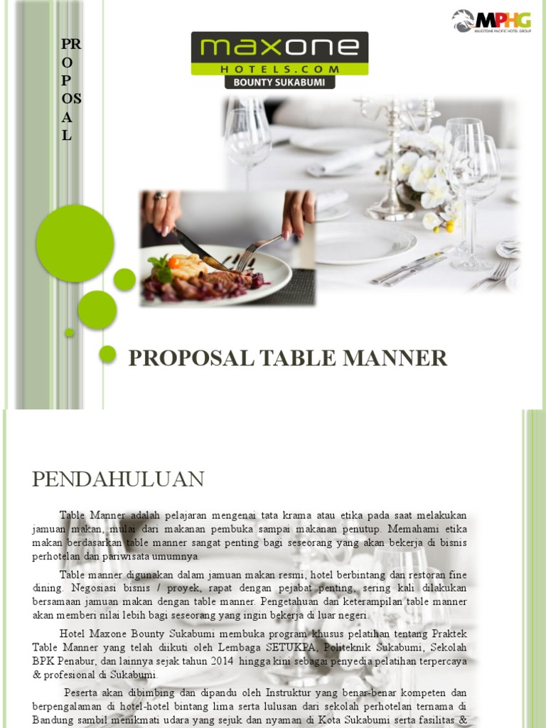 Proposal Table Manner | PDF