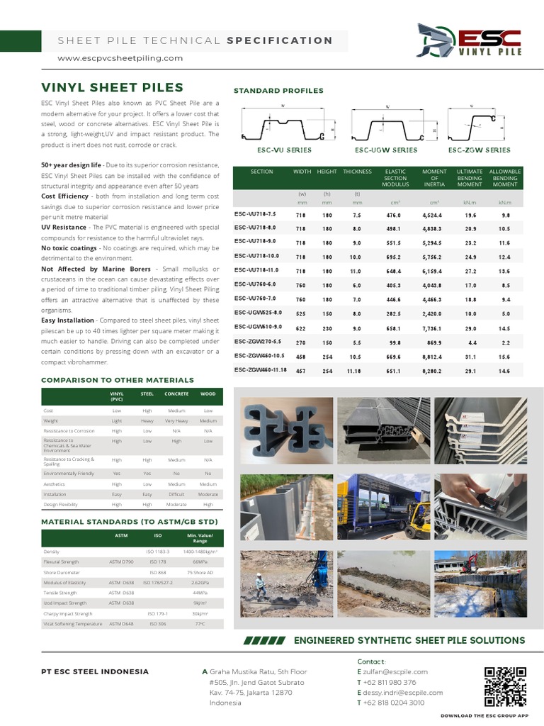 Vinyl Sheet Pile Datasheet (Id) | PDF | Polyvinyl Chloride | Deep ...