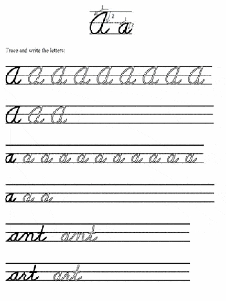 Cursive Letter A | PDF