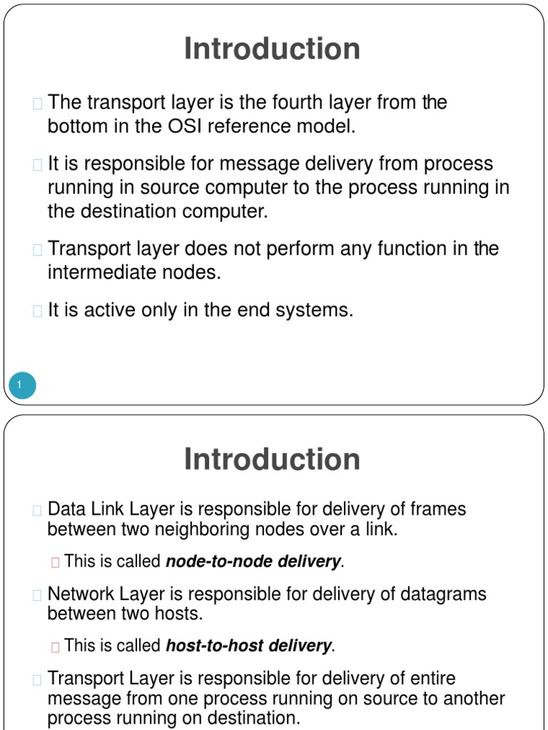 Unit4 Transport Layer | PDF | Transmission Control Protocol | Port (Computer Networking)