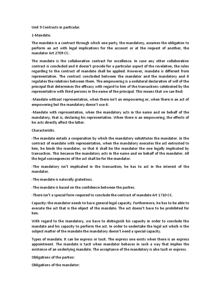 Unit 9 Contracts in Particular | PDF | Partnership | Loans
