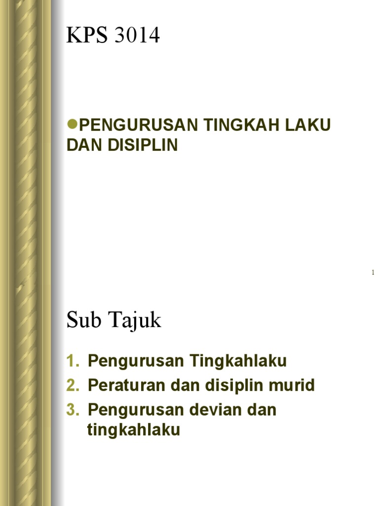 Pengurusan Disiplin | PDF