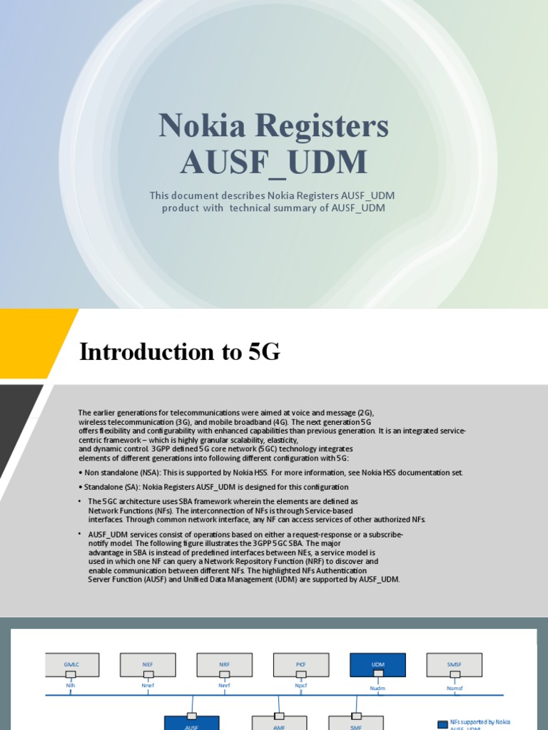 Nokia Registers AUSF UDM | PDF | Hypertext Transfer Protocol | Computer ...