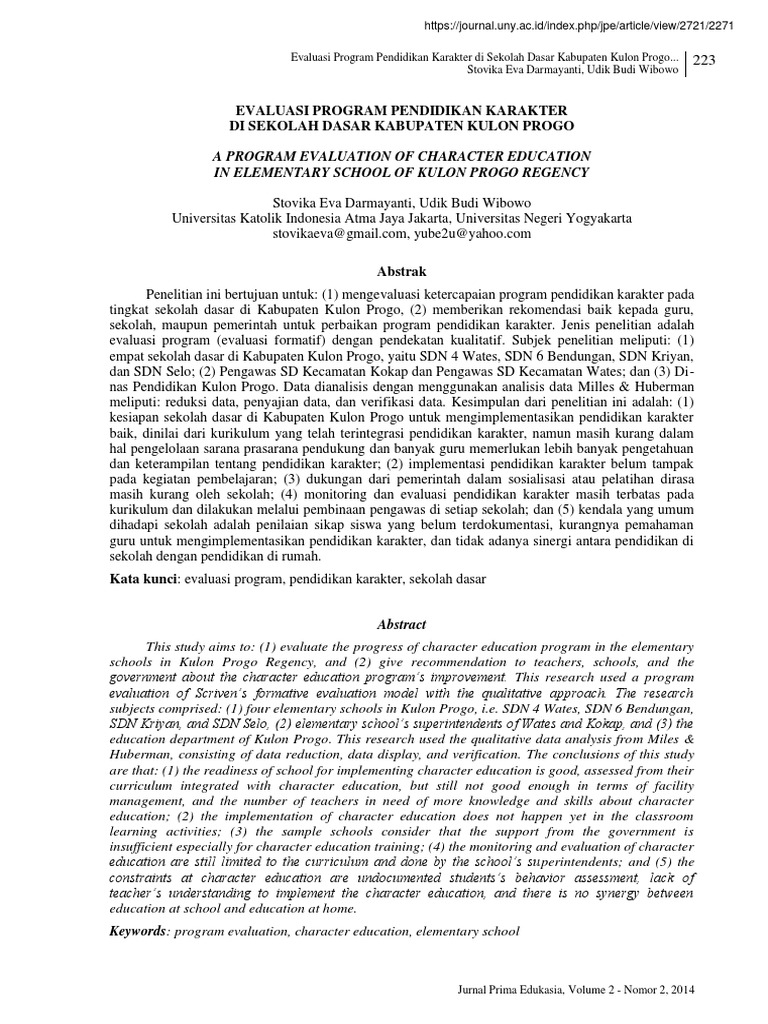 Artikel Soal Tugas 3 No 4 EVALUASI PROGRAM PENDIDIKAN KARAKTER | PDF