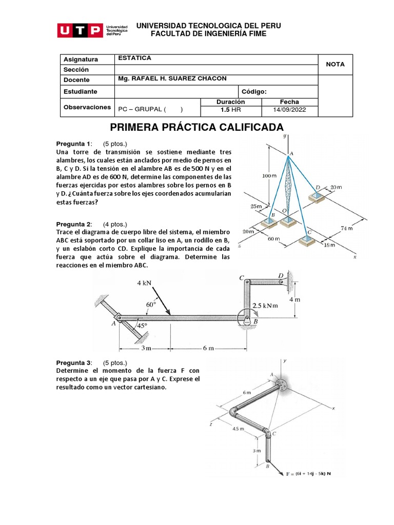 PC 01 - Estatica | PDF
