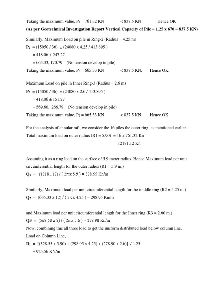 ANNULAR PILE CAP DESIGN OF Sarenga PWSS - 3 | PDF | Teaching Methods ...