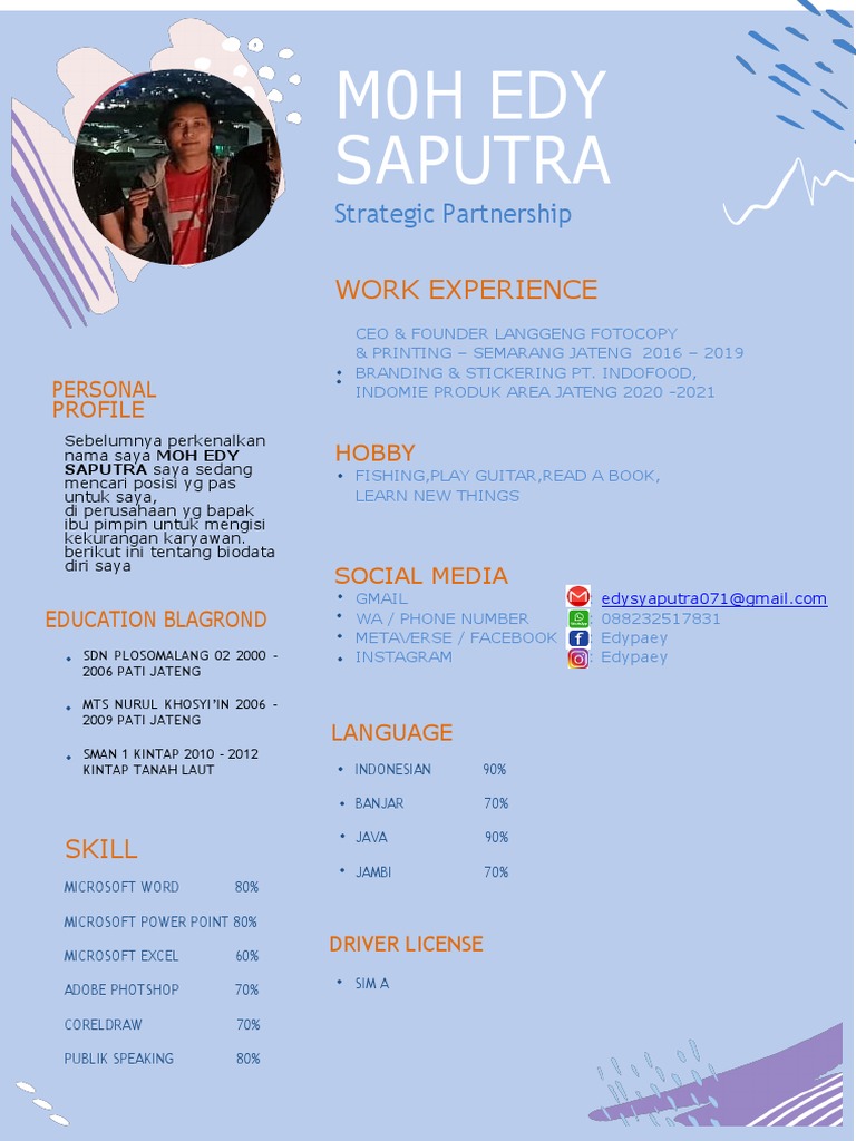 Profil Moh Edy Saputra untuk Posisi Kerja | PDF