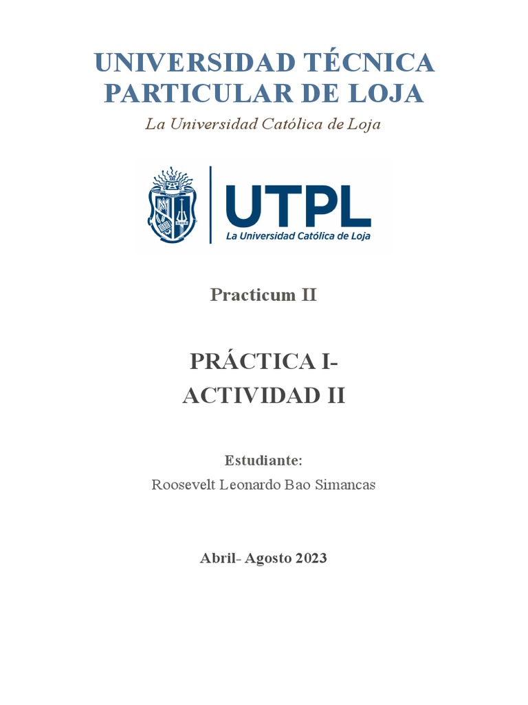 Actiividad II Practicum II | PDF