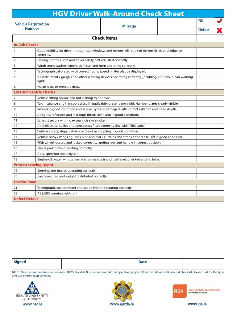 HGV Driver Walkaround Check | PDF