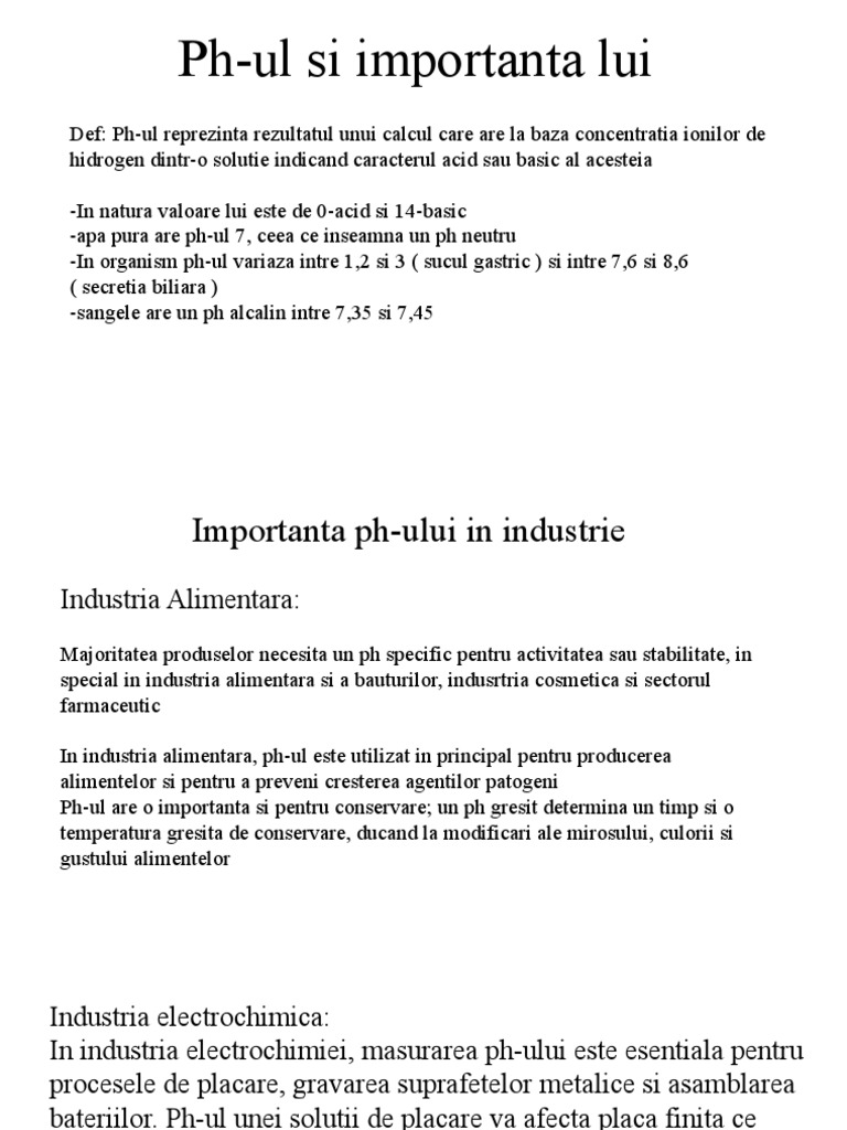 Importanta Ph-Ului | PDF