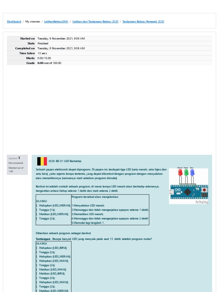 Tantangan Bebras Penegak 2020 - Attempt Review | PDF