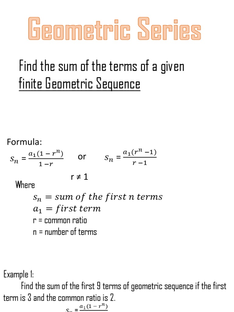 Geometric Series | PDF | Mathematics | Mathematical Analysis