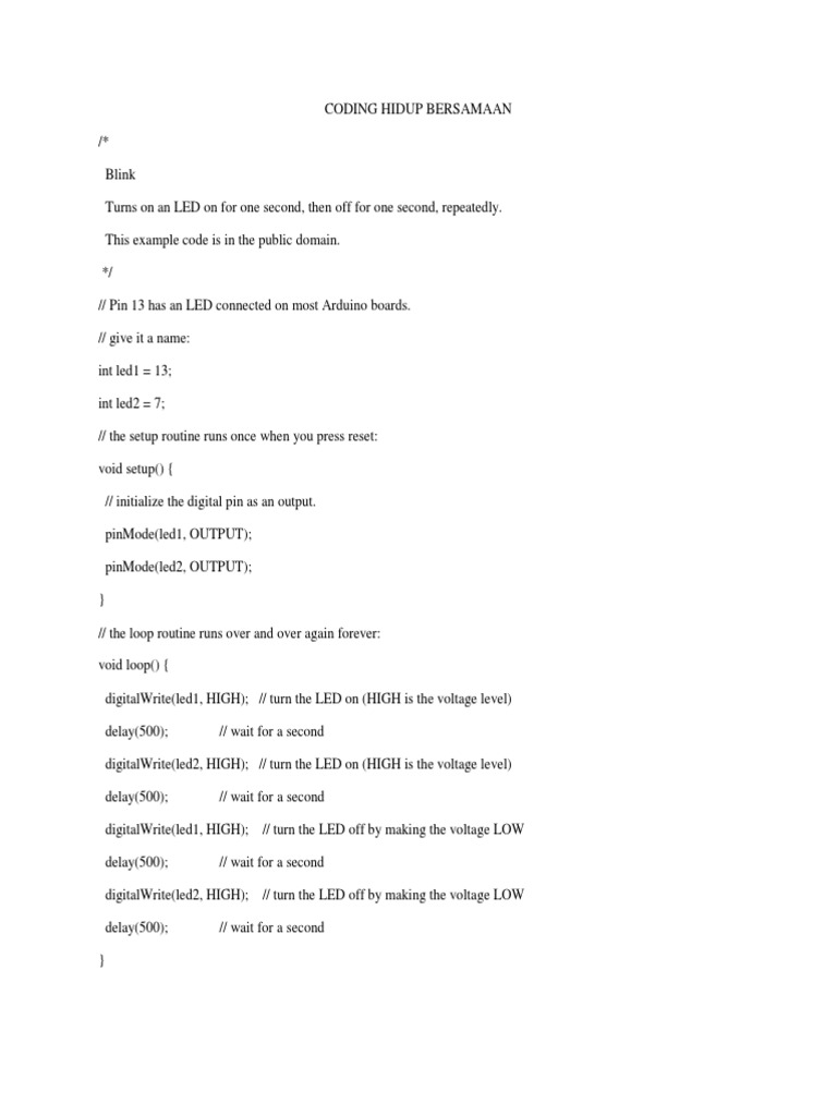 Coding Praktikum Untuk Aplikasi Arduino Pdf Arduino Computer Engineering 7493