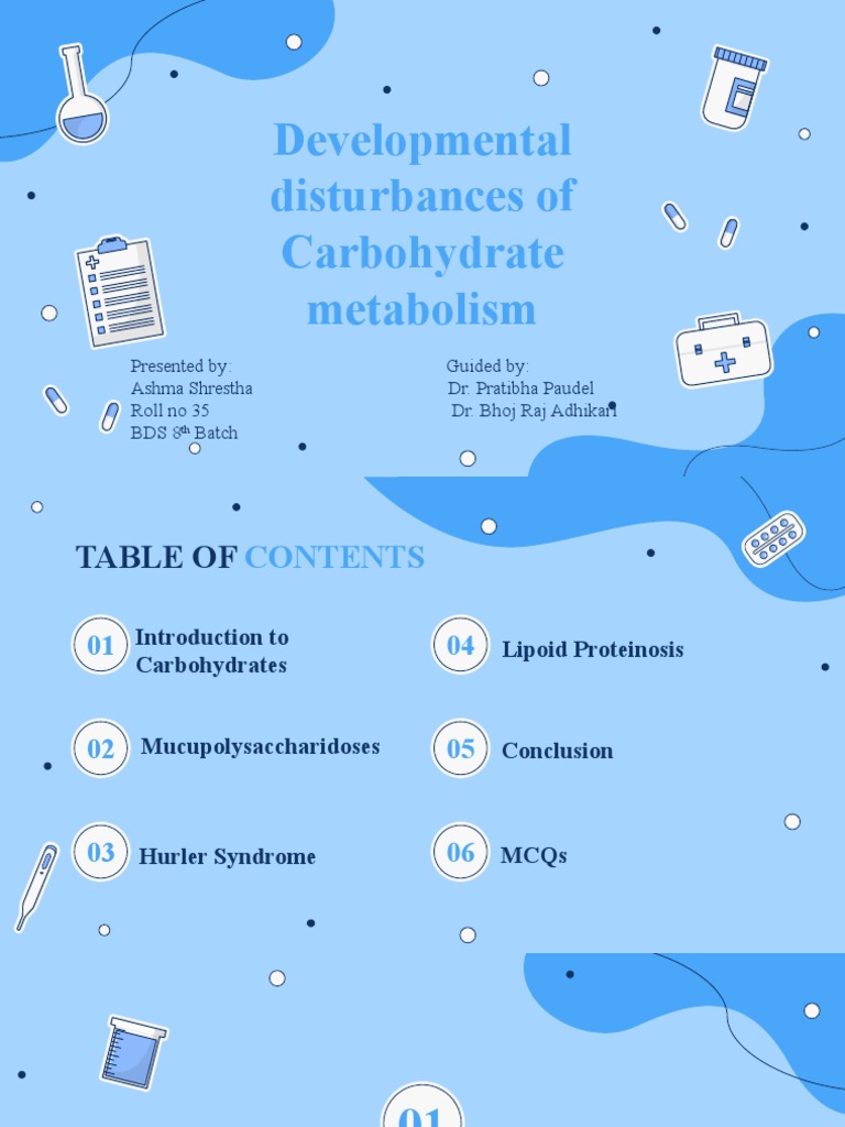 Developmental Disturbances of Carbohydrate Metabolism | PDF