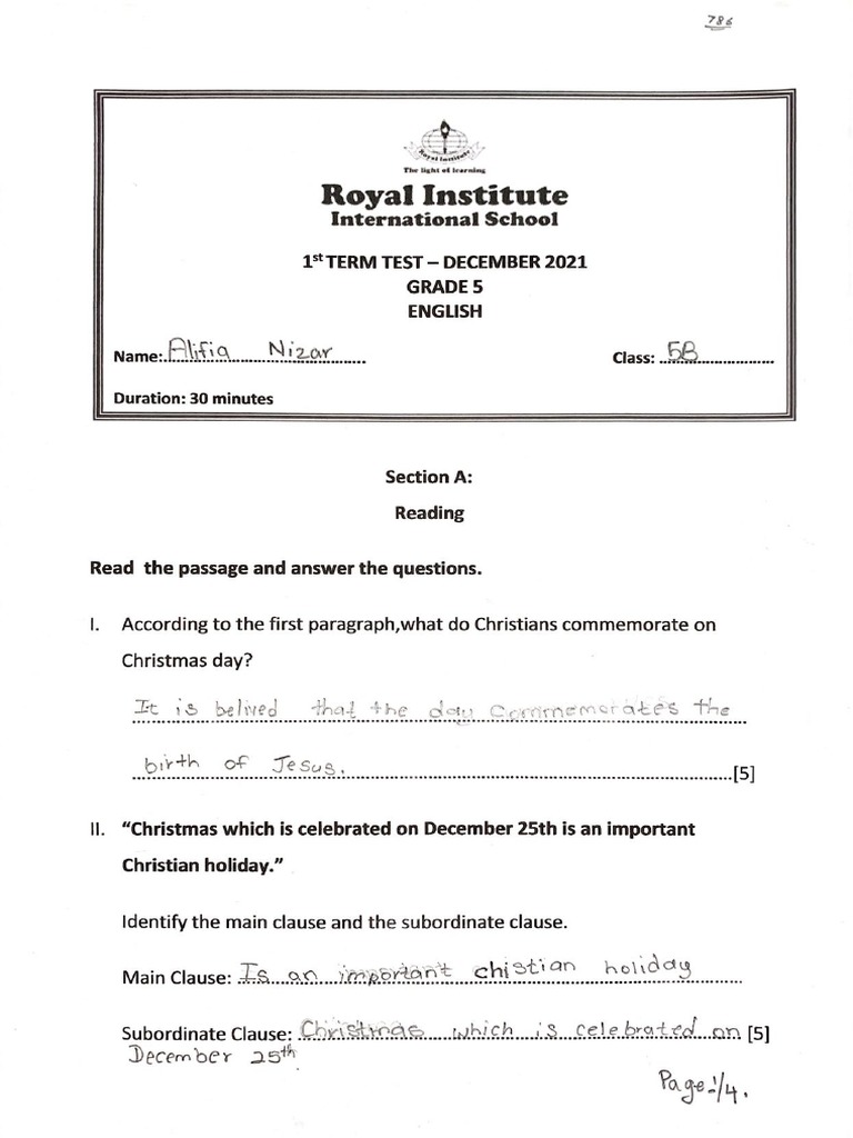 English Paper 1 | PDF