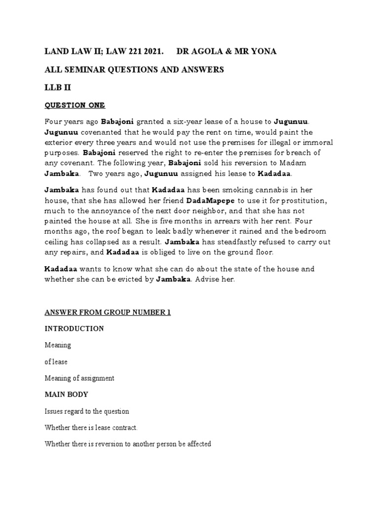 Land Law Ii All Groups | PDF | Mortgage Law | Lease