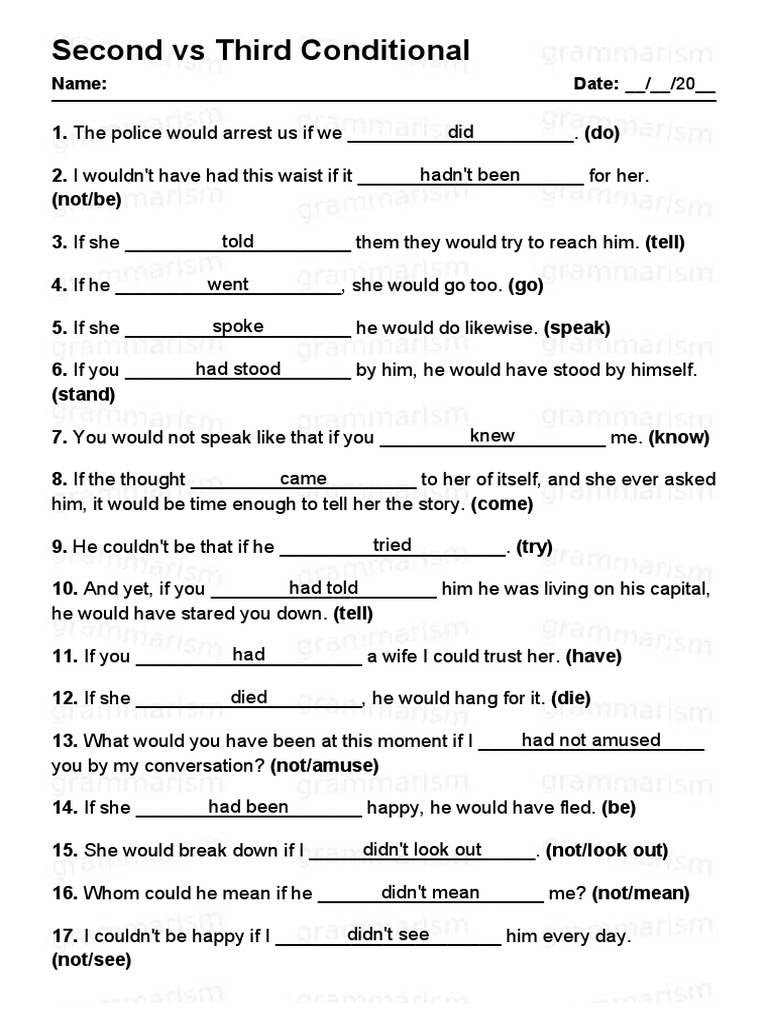 Grammarism Second Vs Third Conditional Test 4 Solved 11957140 Pdf 8865