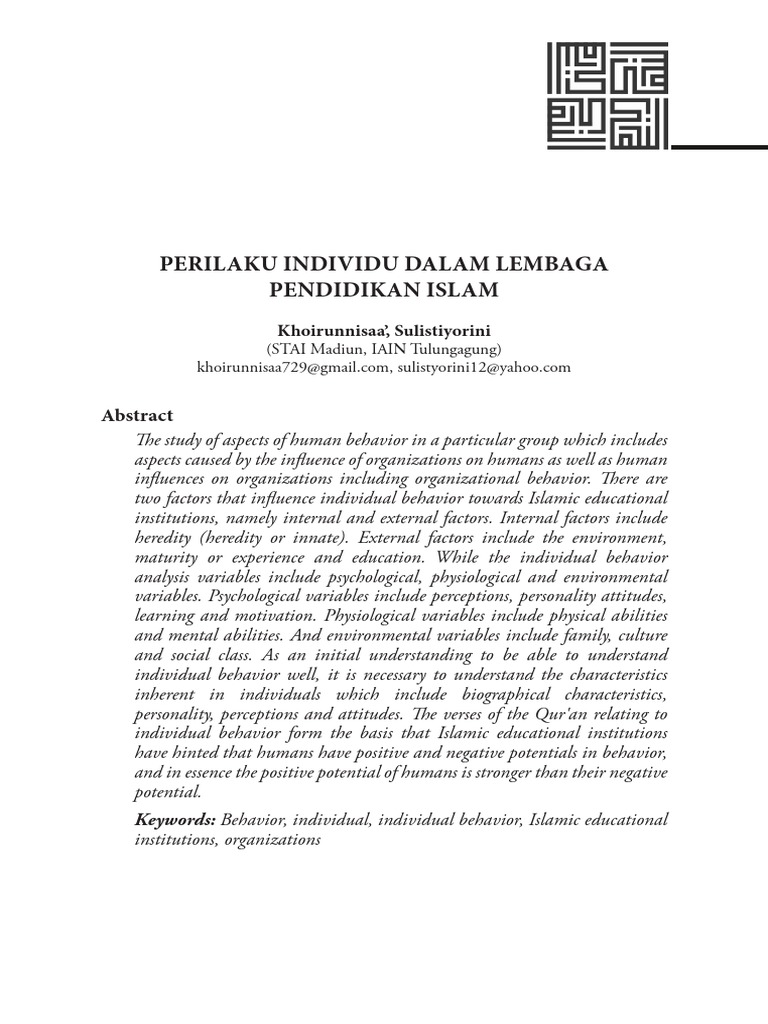 annuha,+Jurnal+An-Nuha+Vol +8+no+1,+8 +nisa' | PDF | Behavior | Attitude (Psychology)