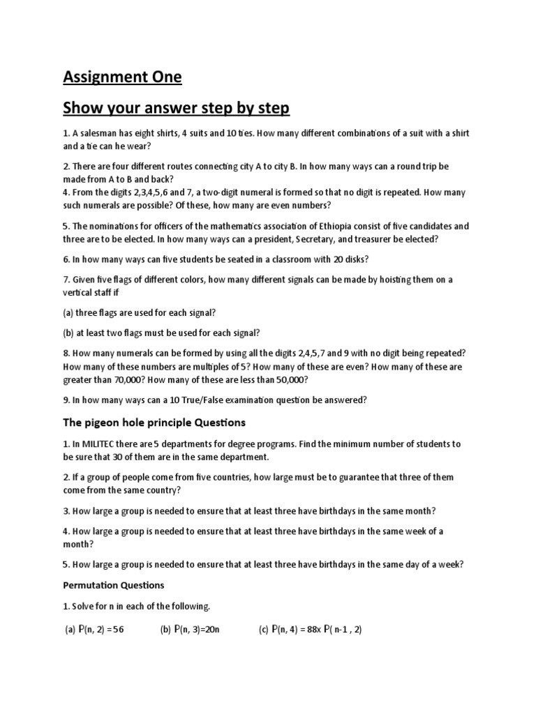 Assignment 1 | PDF | Numbers