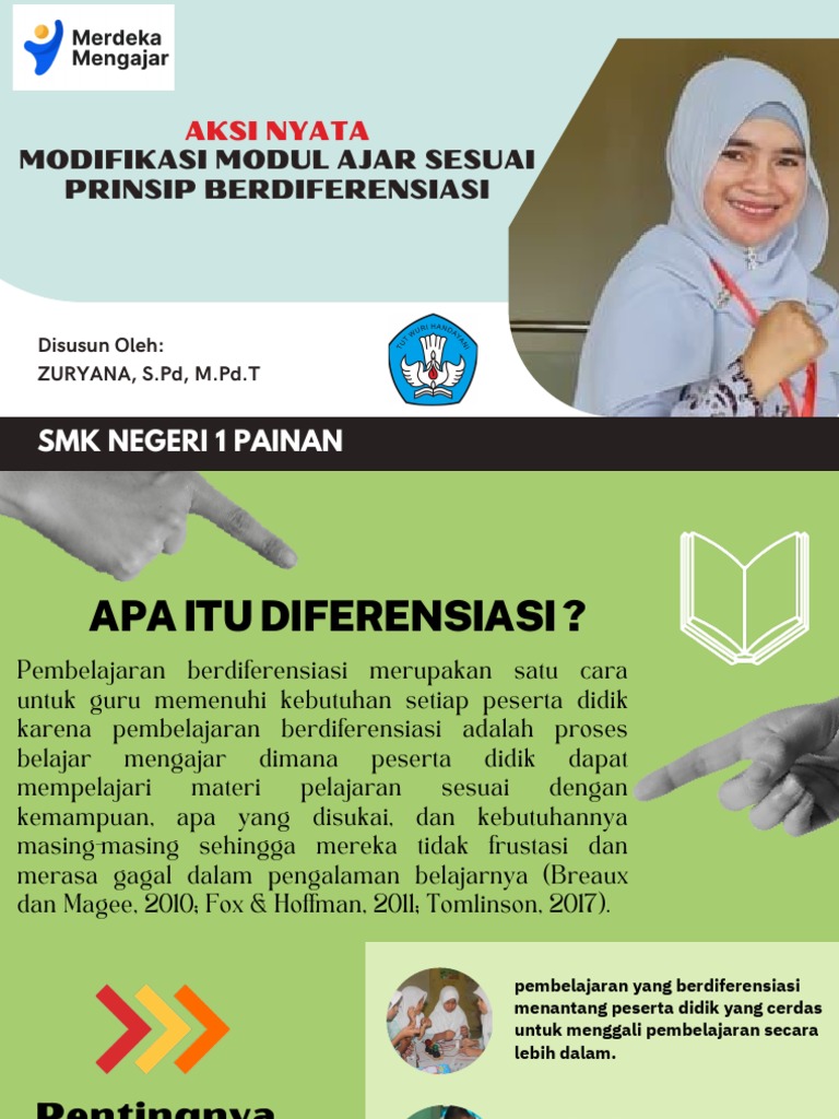 Aksi Nyata Modifikasi Modul Ajar Sesuai Prinsip Berdiferensiasi | PDF