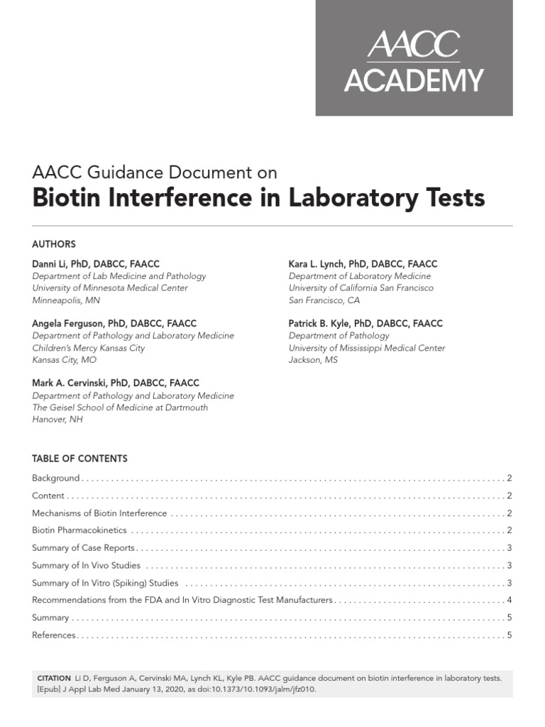 Biotin Interference 20200110 | PDF