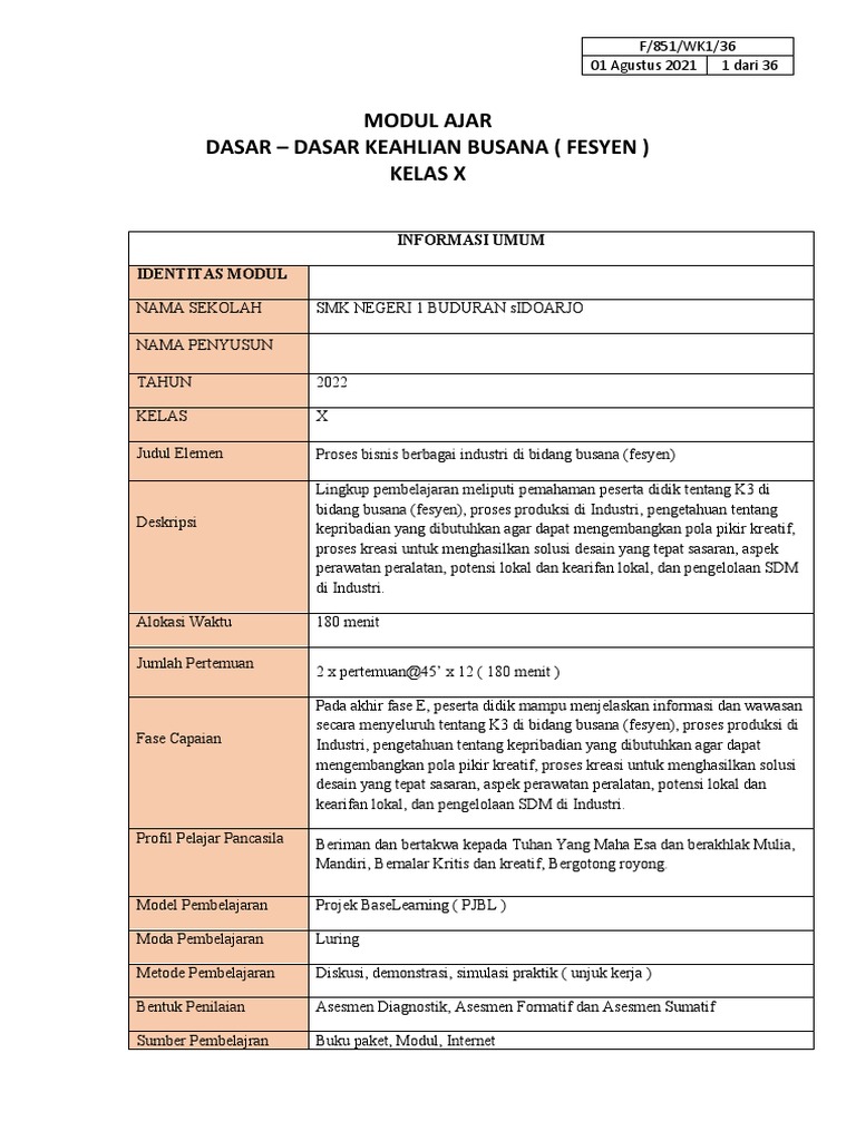 Modul Ajar Elemen 2 | PDF | Seni