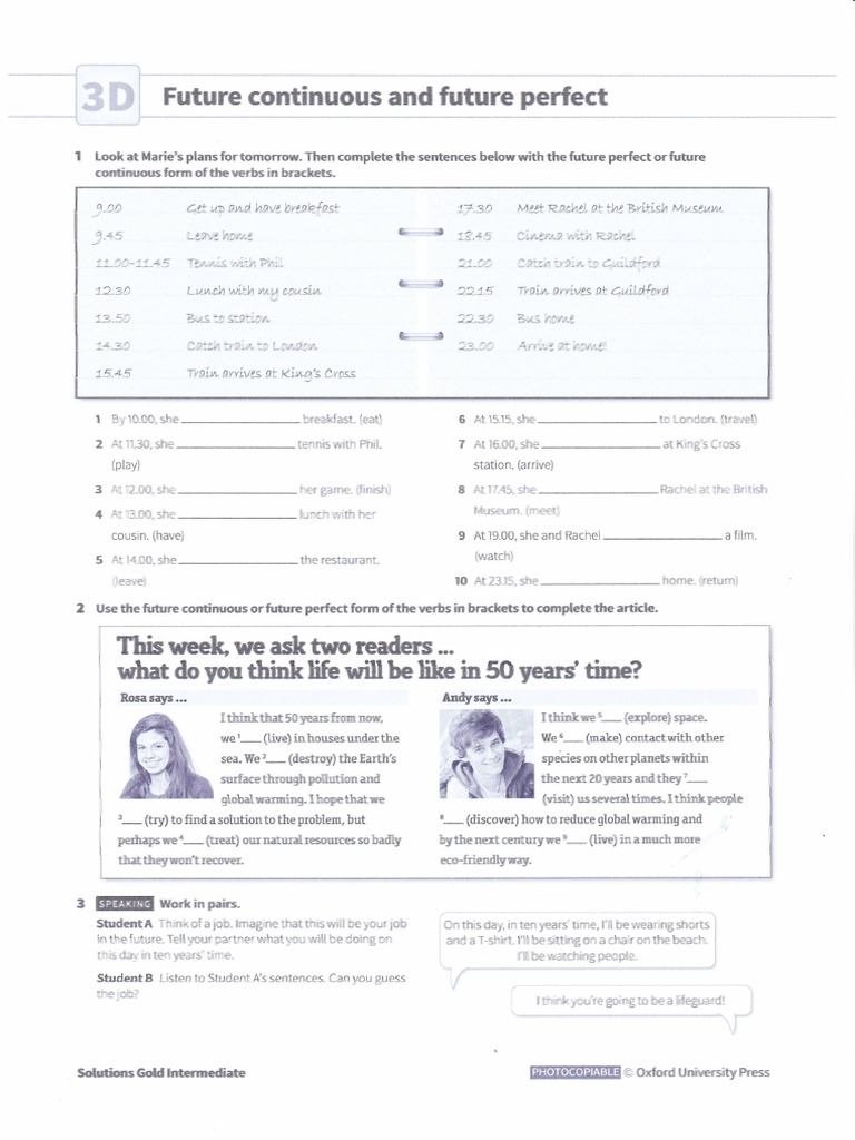 Future Continuous and Future Perfect | PDF | Syntax | Linguistic Typology