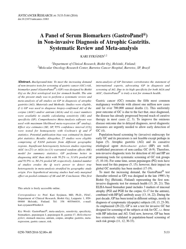5133 Full | PDF | Meta Analysis | Sensitivity And Specificity