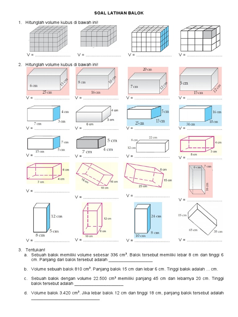 Soal Latihan Balok (1) | PDF