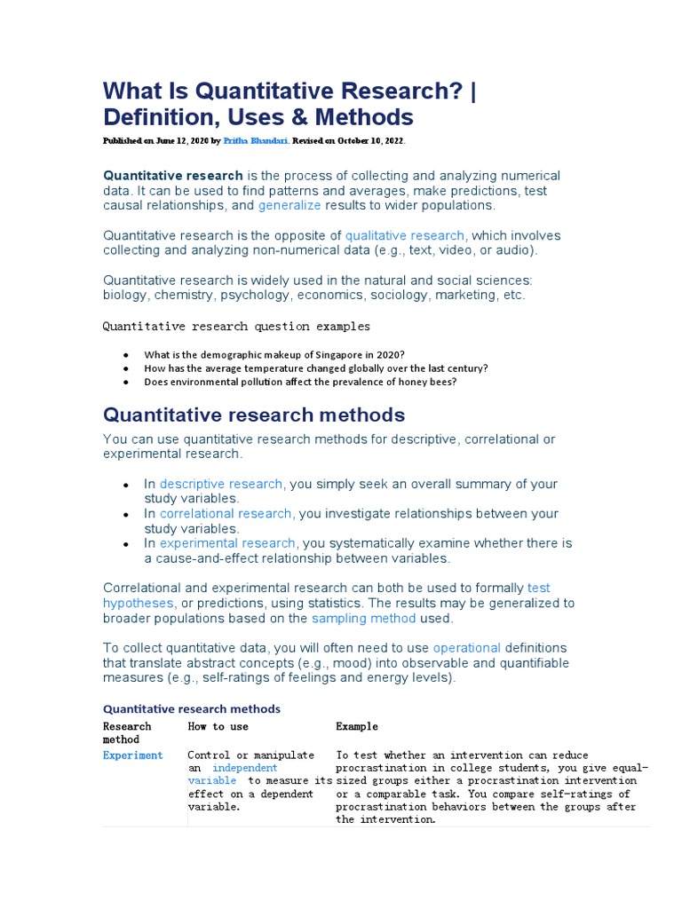Quantitative Research | PDF