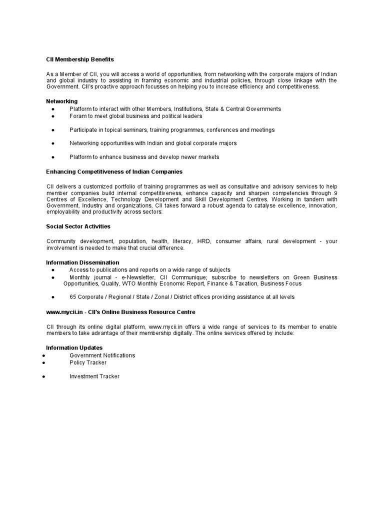 CII Membership Benefits Overview | PDF | Ios | Mobile App