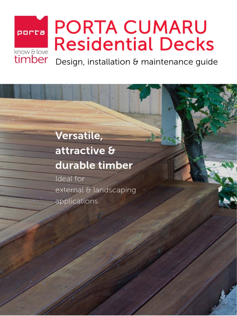 Decks Design & Installation Guide, Porta-Cumaru | PDF | Lumber | Screw