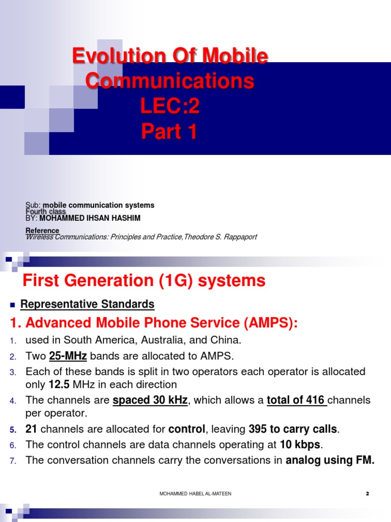 LEC2 part 1 (Evolution Of Mobile Communications) | PDF | 4 G | General Packet Radio Service