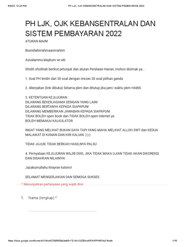 PH LJK, Ojk Dan Kebanksentralan Dan Sistem Pembayaran 2023 - Google ...