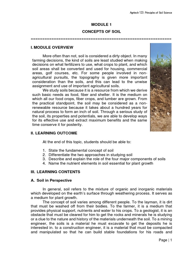 Module 1 Concept of Soil | PDF