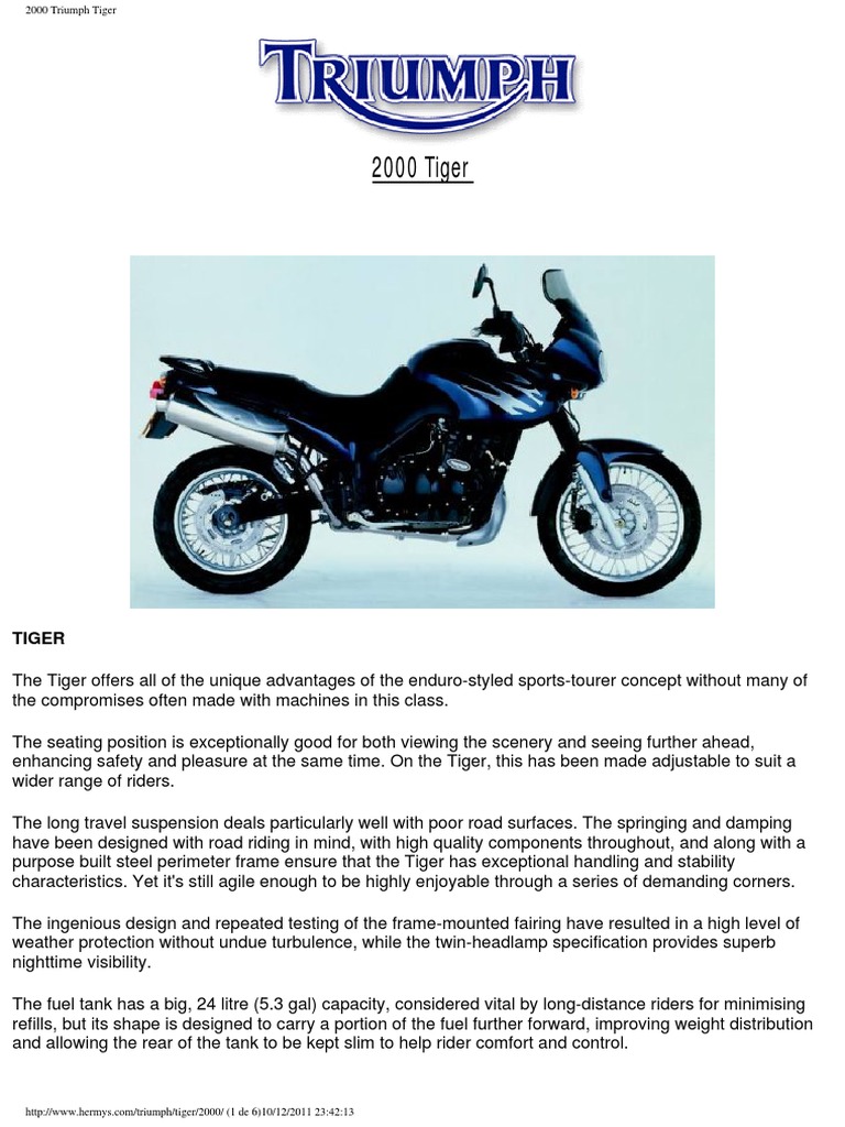 2000 Triumph Tiger Motorcycle Review | PDF