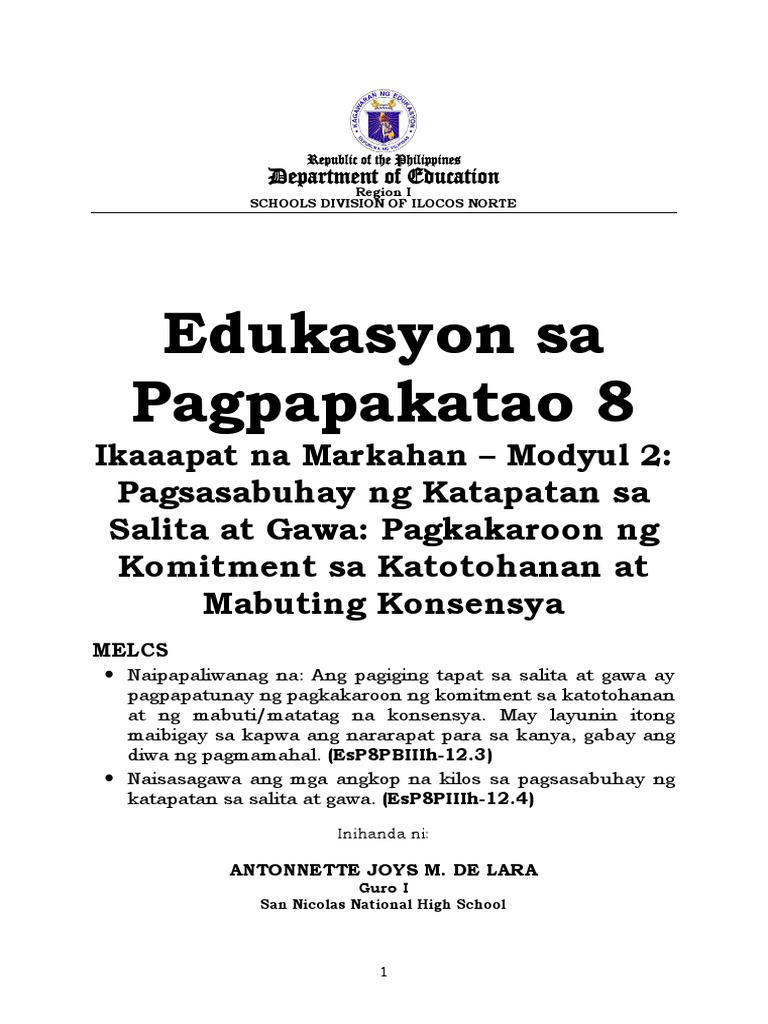 ESP8 Q4 Week3 4 Mod2 | PDF