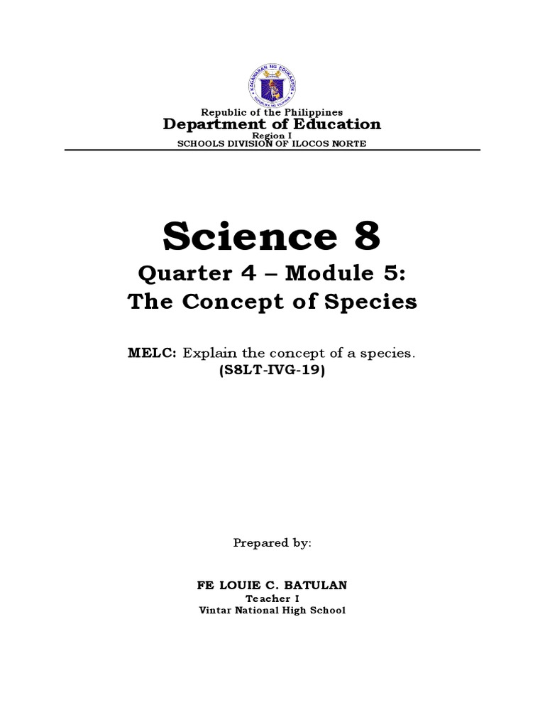 Science 8 Q4 Week5 MELC05 Module5 Student | Download Free PDF | Hybrid (Biology) | Species