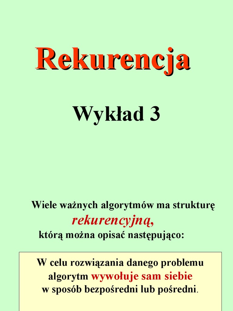 Rekurencja 3 | PDF