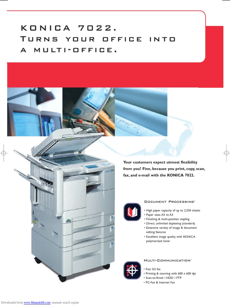 KONICA 7022. Turns Your Office Into A Multi-Office | PDF | Fax ...
