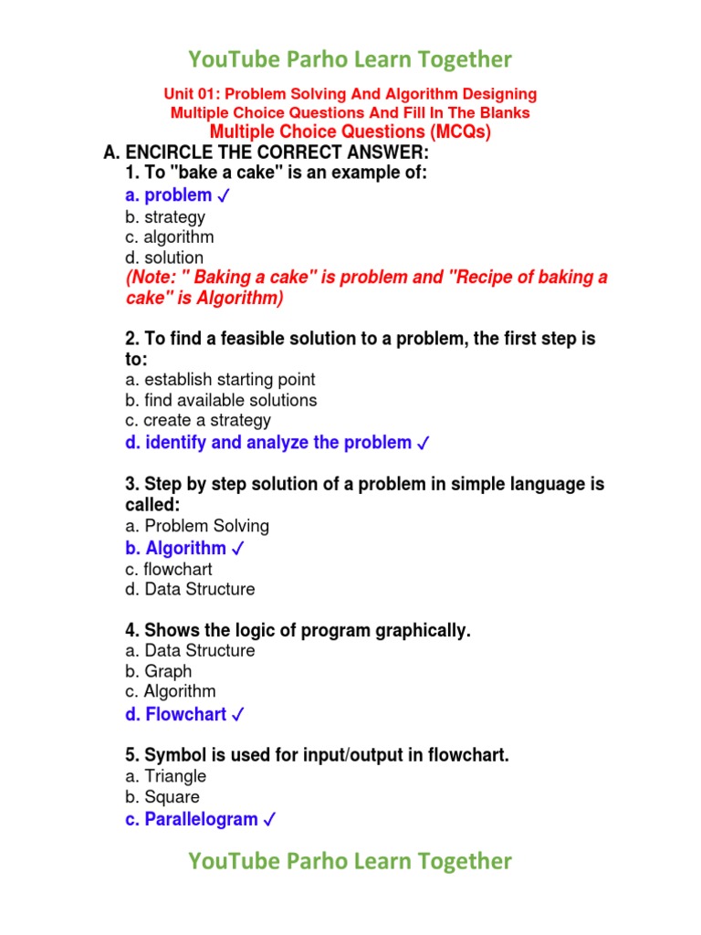 PDF MCQs Solution | PDF | Parameter (Computer Programming) | Control Flow PDF MCQs Solution | PDF | Parameter (Computer Programming) | Control Flow
