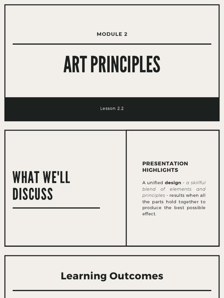 Module2 - Lesson 2.2. Art Principles | PDF | Composition (Visual Arts) | Vision