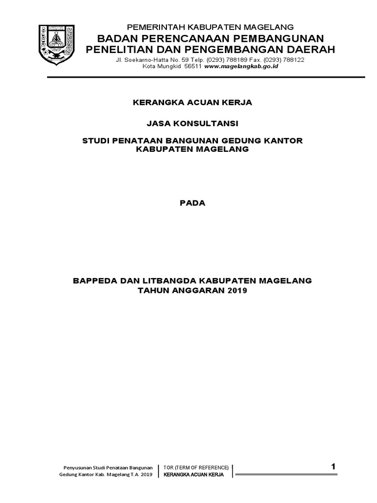 KAK Penataan Bangunan Gedung Kantor | PDF