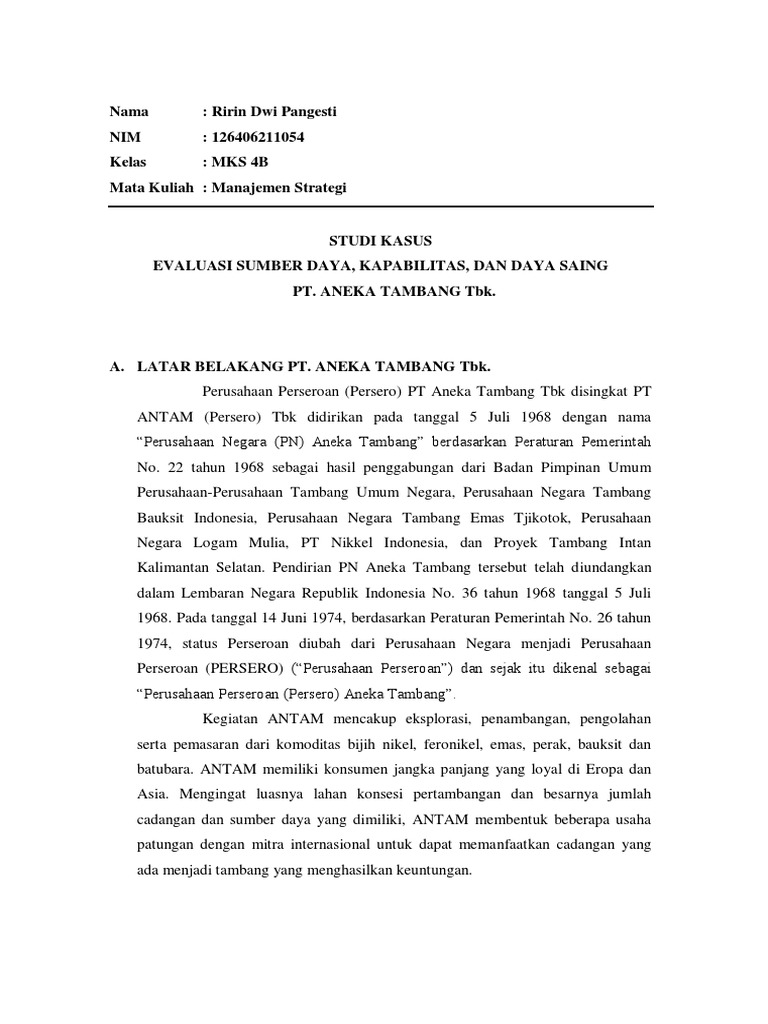 PT. Aneka Tambang Tbk. | PDF